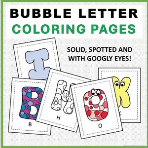 Alphabet Bubble Letter Coloring Pages Simple Border - Etsy