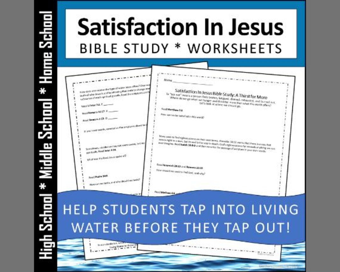 Satisfaction in Jesus Bible Study Worksheet Packet - Etsy