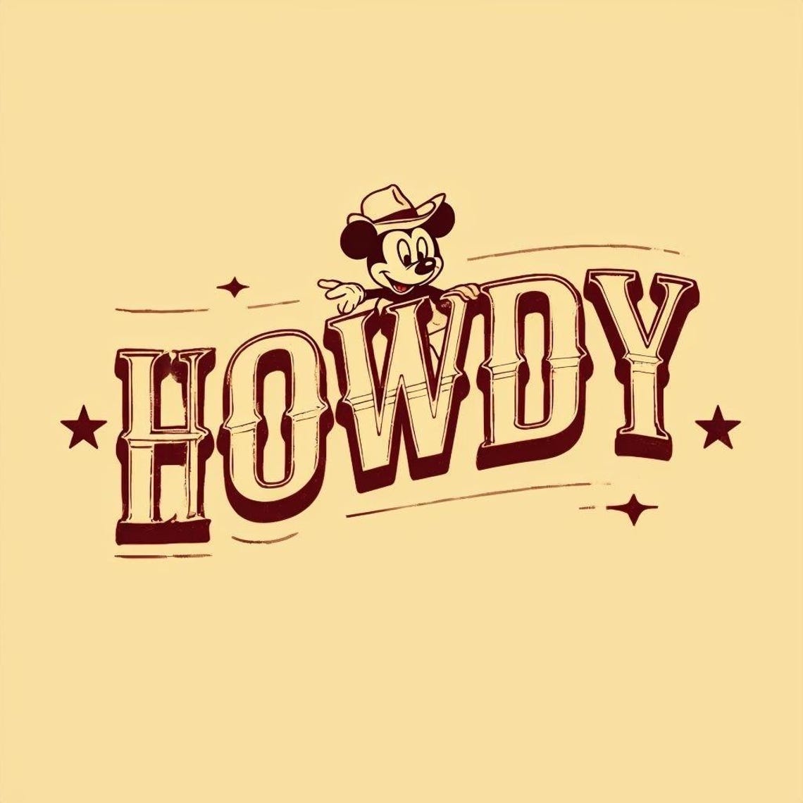 Mickey Mouse Howdy - Etsy