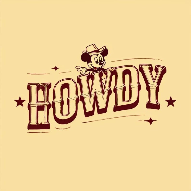 Mickey Mouse Howdy - Etsy