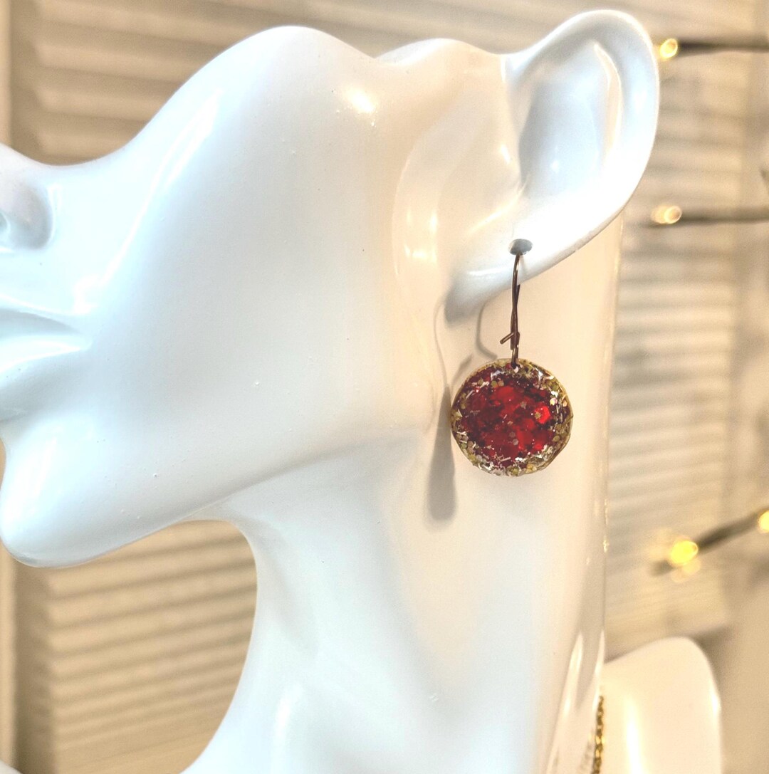 Kansas City Chiefs Earrings. Sparkly, Lightweight, Red and Gold ...