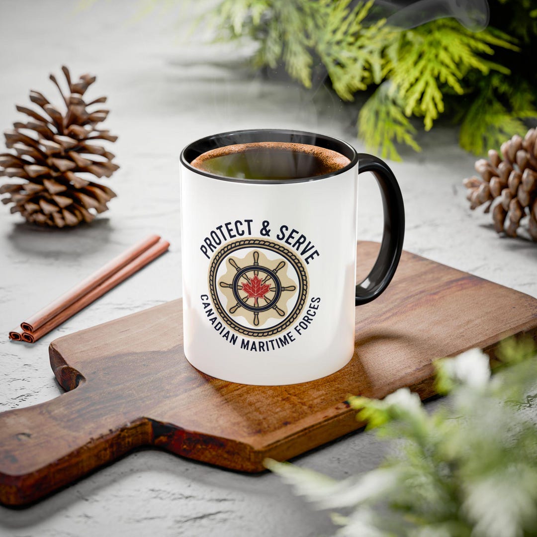 Protect & Serve Canadian Maritime Forces Mug | Compass Wheel With Maple ...