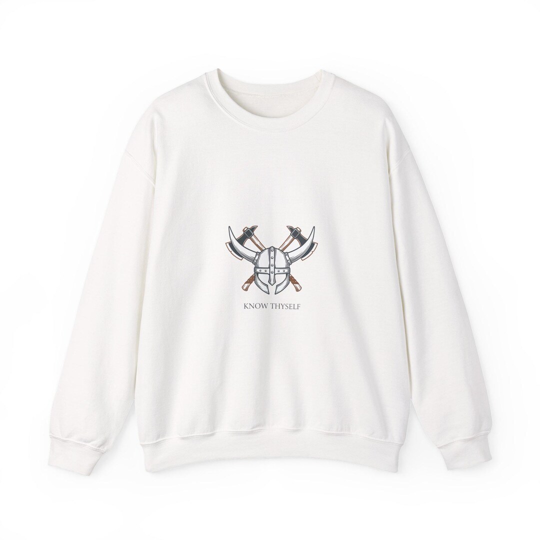 Winged Helm Mythic Design Sweatshirt | Sun Wave Minimal, Stoic ...