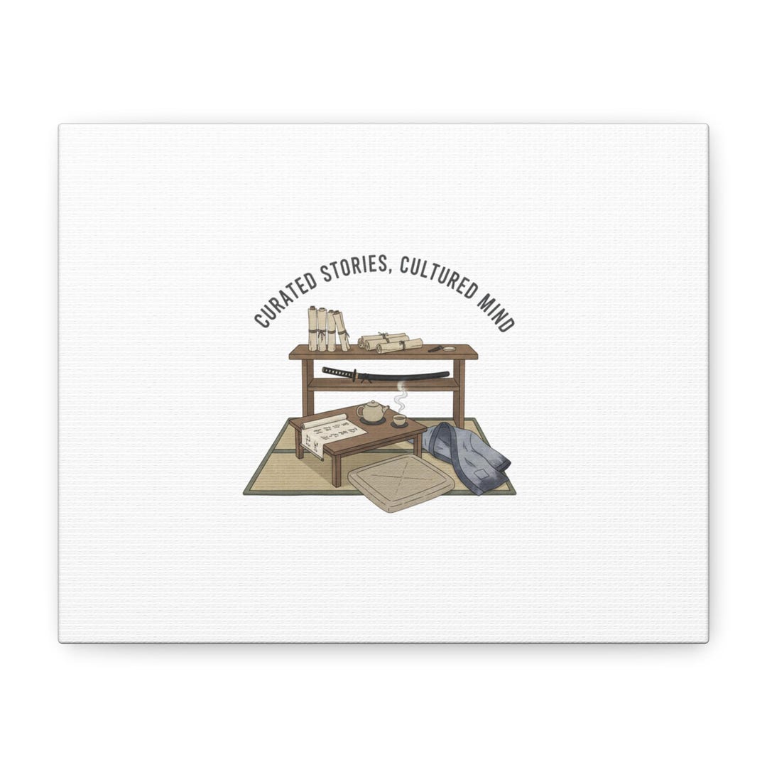Samurai Bookish Reading Design Canvas - Etsy