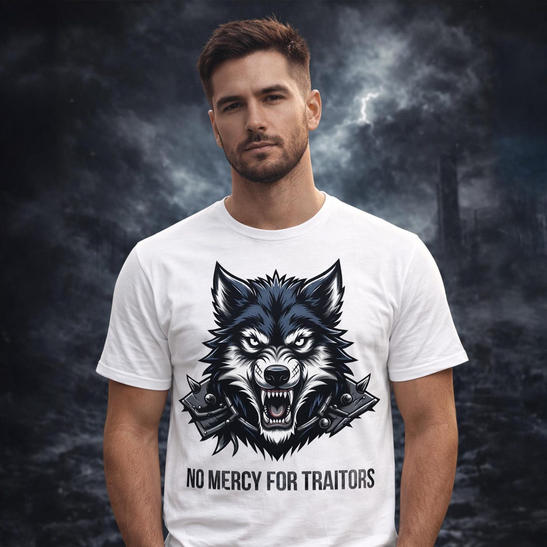 Howling Wolf Head No Mercy for Traitors T-shirt | Wolf Graphic Tee - Etsy
