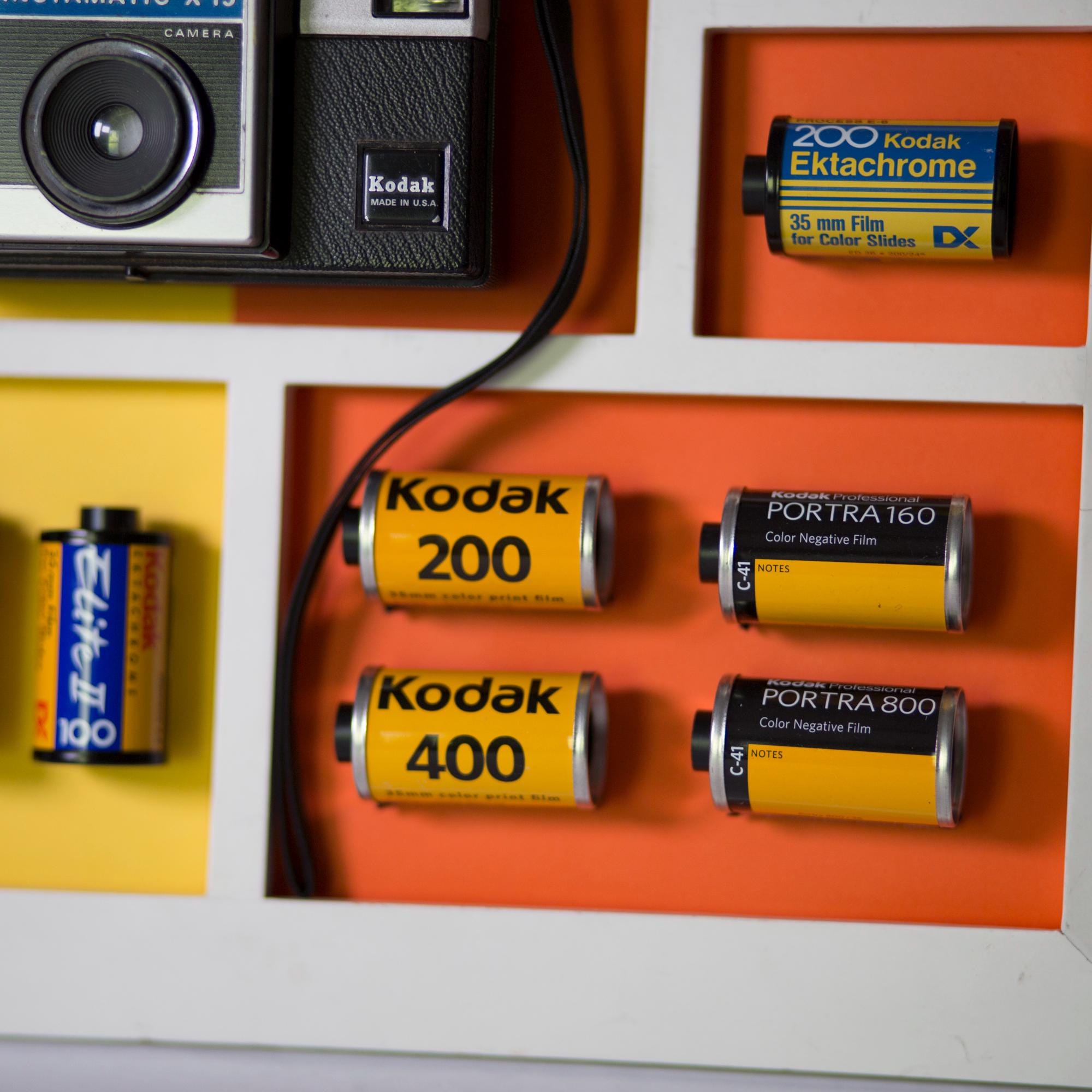 Framed Kodak Camera & Film Canisters Art - 126mm Film - Photography ...