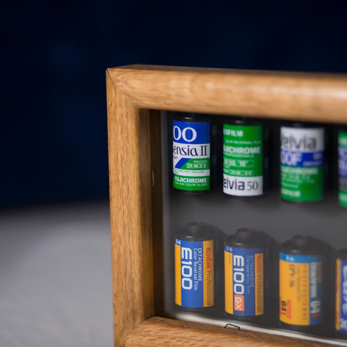 Wood Framed 35mm Fuji & Kodak Color Slide Film Canisters, Recapture ...