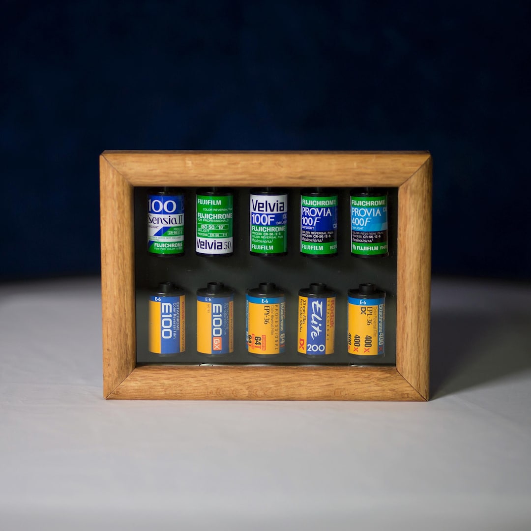Wood Framed 35mm Fuji & Kodak Color Slide Film Canisters, Recapture ...