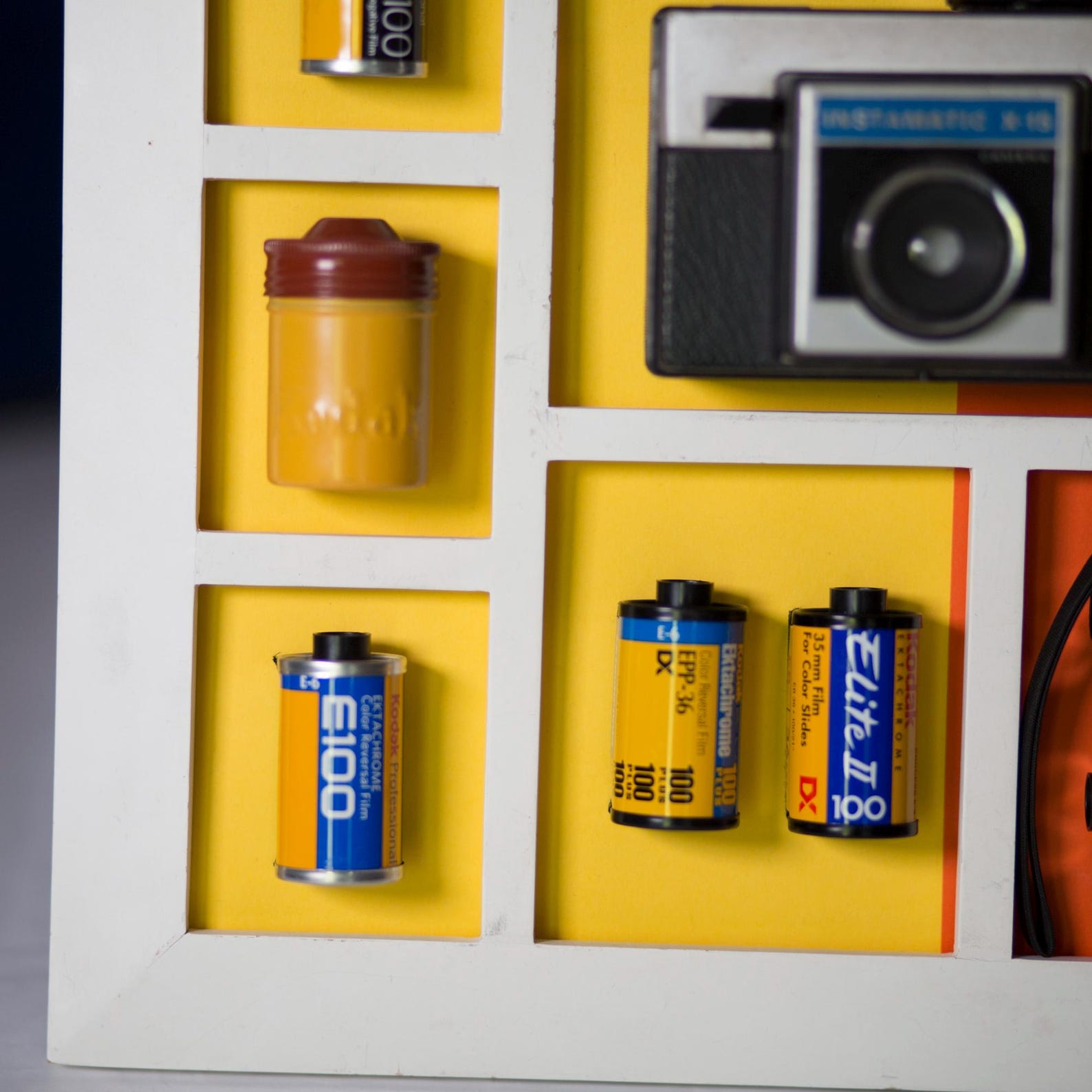 Framed Kodak Camera & Film Canisters Art - 126mm Film - Photography ...