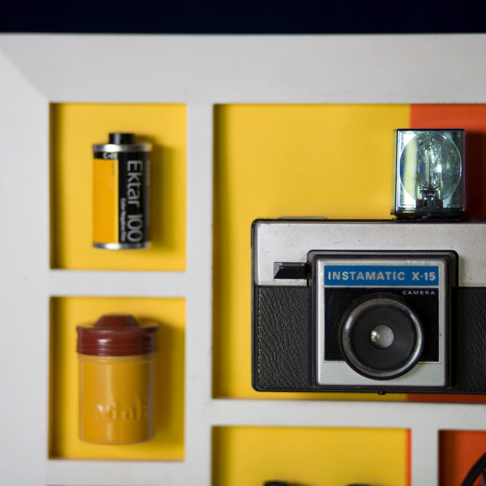 Framed Kodak Camera & Film Canisters Art - 126mm Film - Photography ...