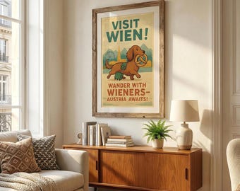 Dachshund Wine Glasses Poster - Fun Art for Dog Lovers & Home Decor - Etsy