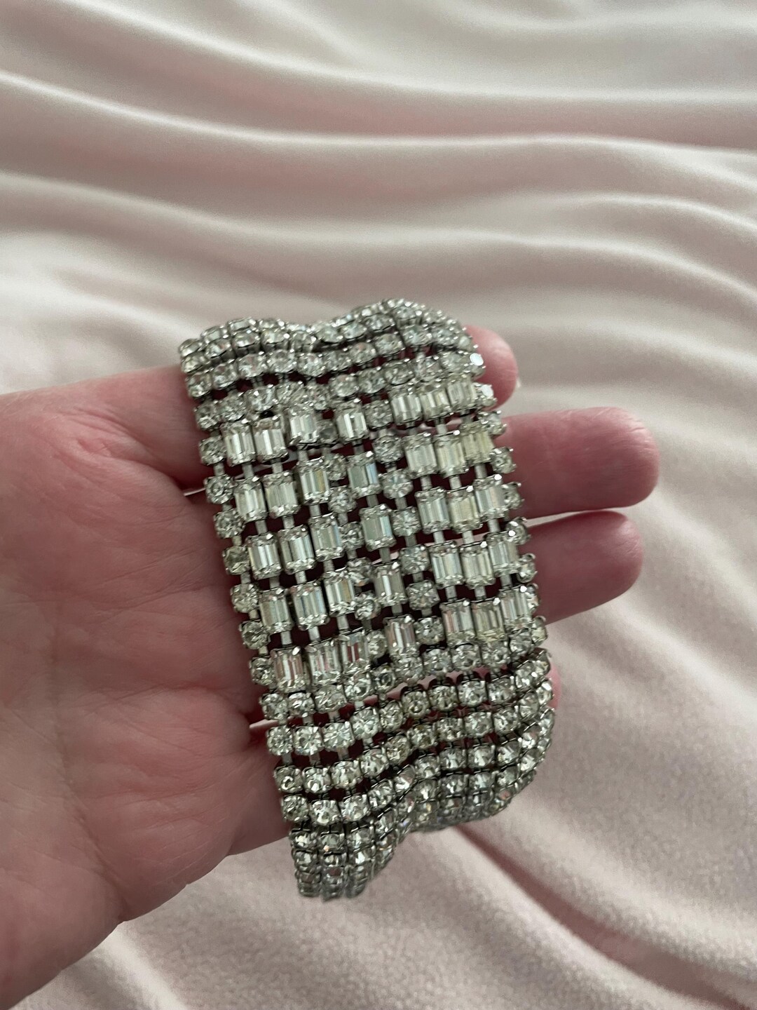 Vintage Outstanding Art Deco Rhinestone Statement Bracelet - Etsy