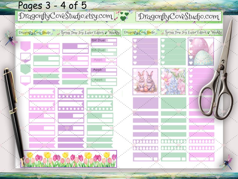 Easter Planner Stickers: Erin Condren Horizontal Weekly Kit (digital ...