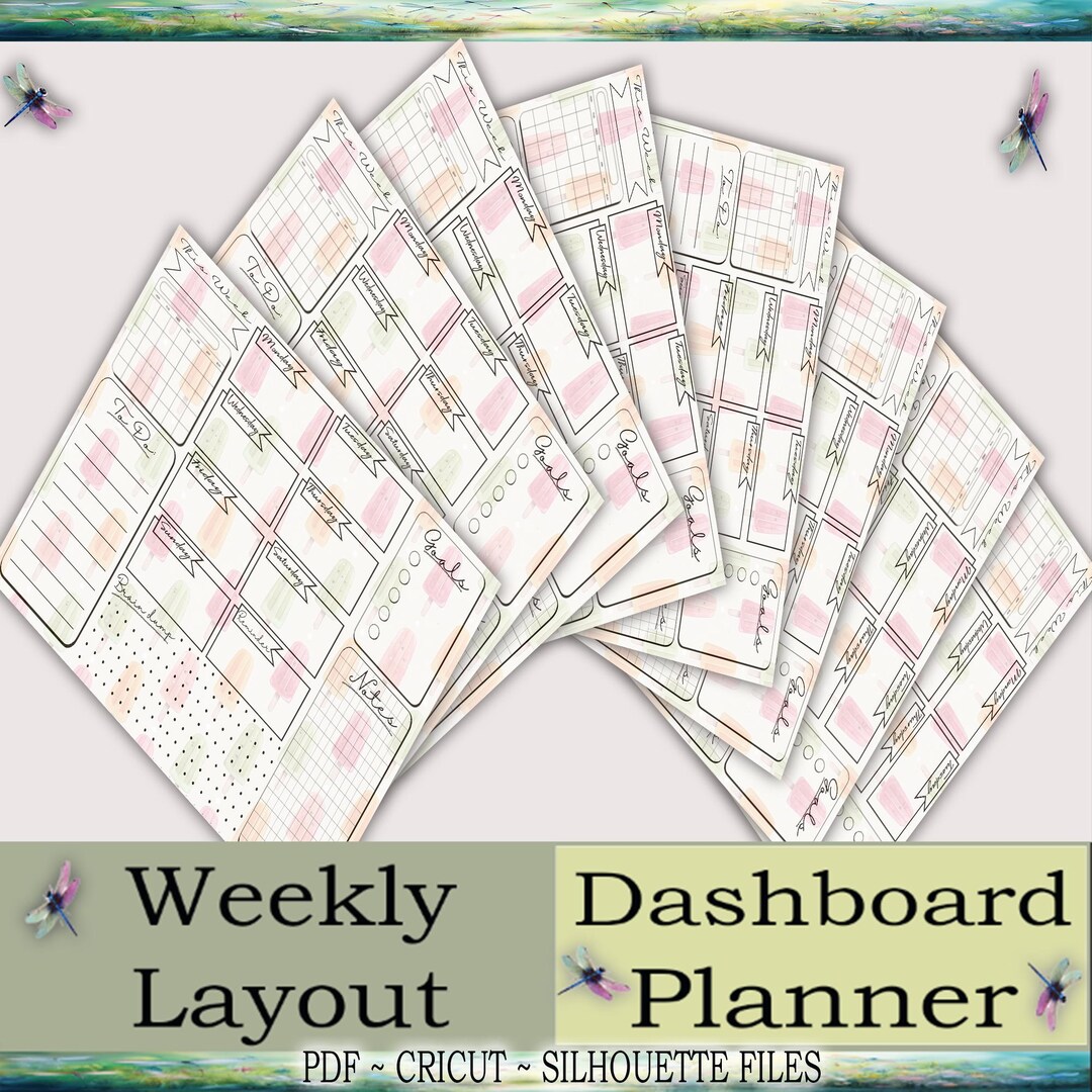 Weekly Horizontal Dashboard - Lazy Days & Watermelon Ways - Goodnotes ...