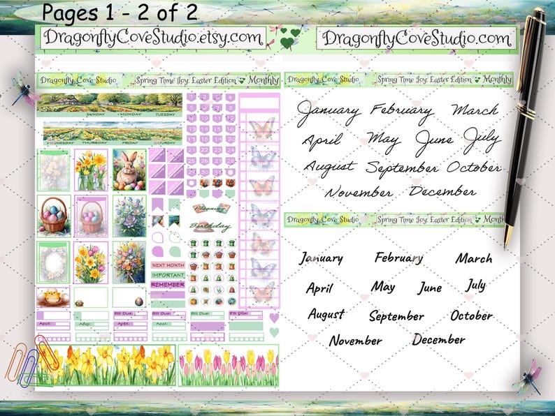 Easter Planner Stickers: Mini Happy Planner Monthly Kit (digital ...