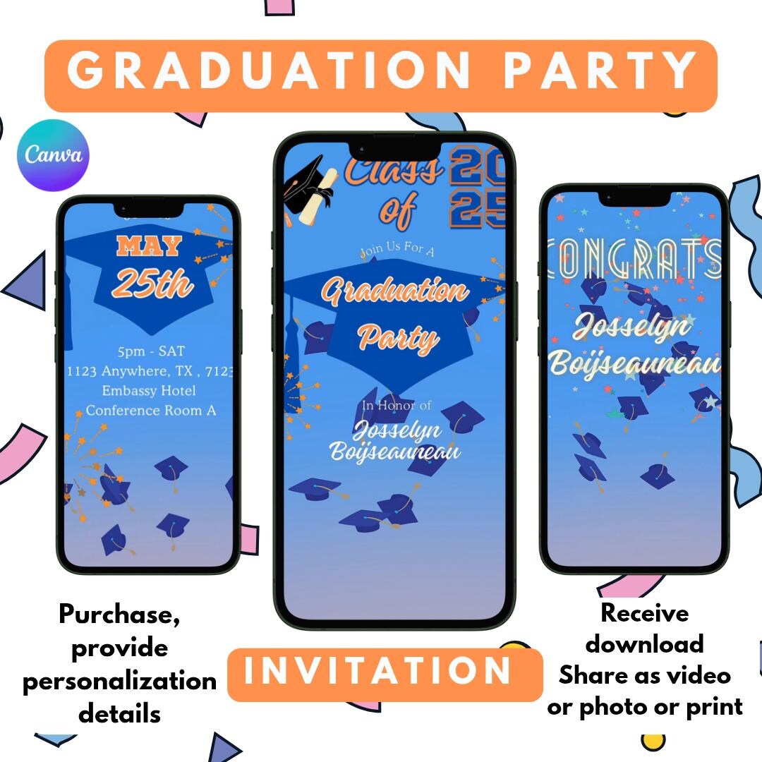 Animated Graduation Party Invitation- Custom Graduation Evite ...