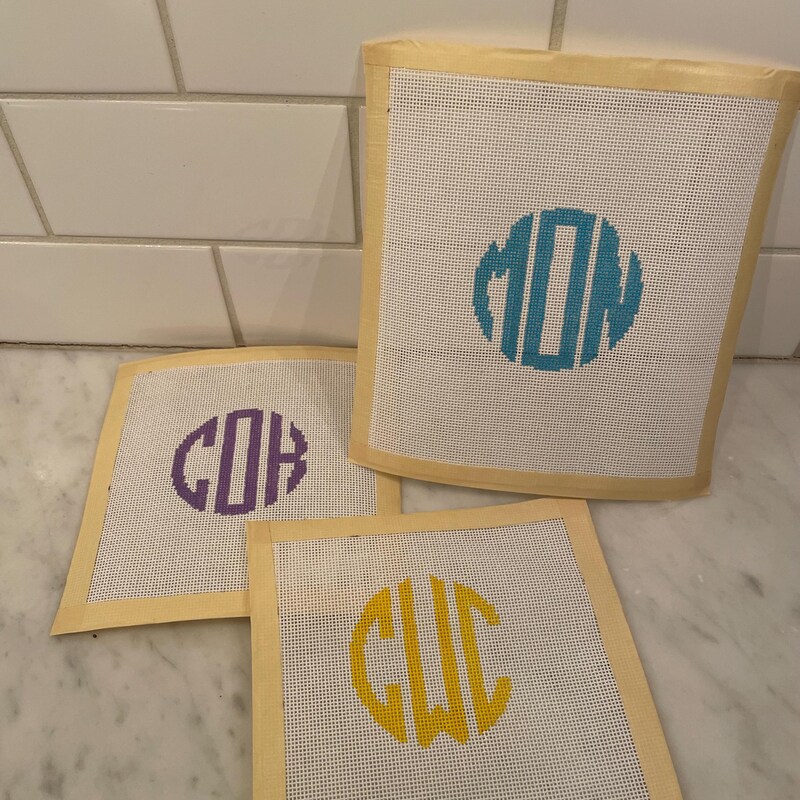 Monogram Needlepoint - Etsy