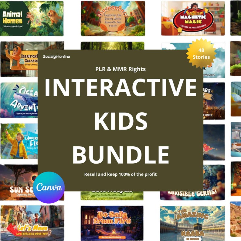 48 Interactive Storybook Templates for Kids – Customizable Canva Bundle ...