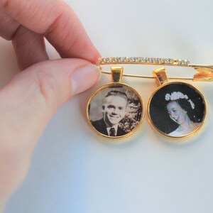 Personalized Bridal Bouquet Charm, Wedding Boutonniere Pin, Custom ...