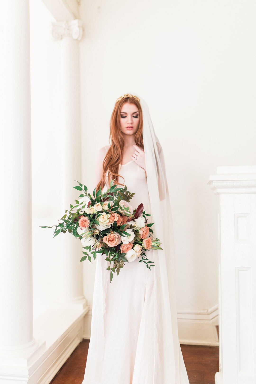 Silk Chiffon Wedding Veil, White Light Ivory Ivory or Blush - Etsy