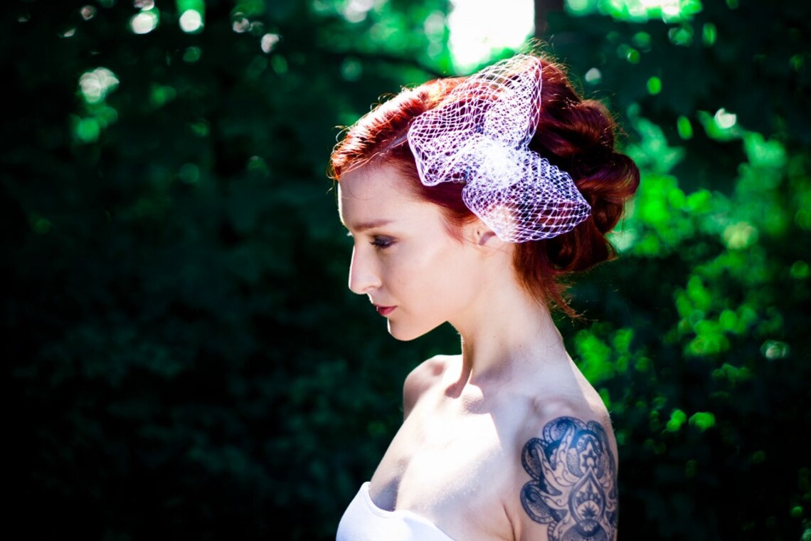 Wedding Veil Alternative, Pouf Fascinator Veil, Bridal Headpiece - Etsy