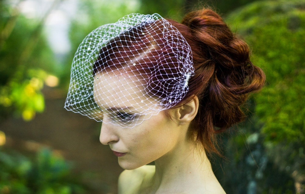 Crystal Birdcage Wedding Veil Russian Net Polka Dot Veil | Etsy