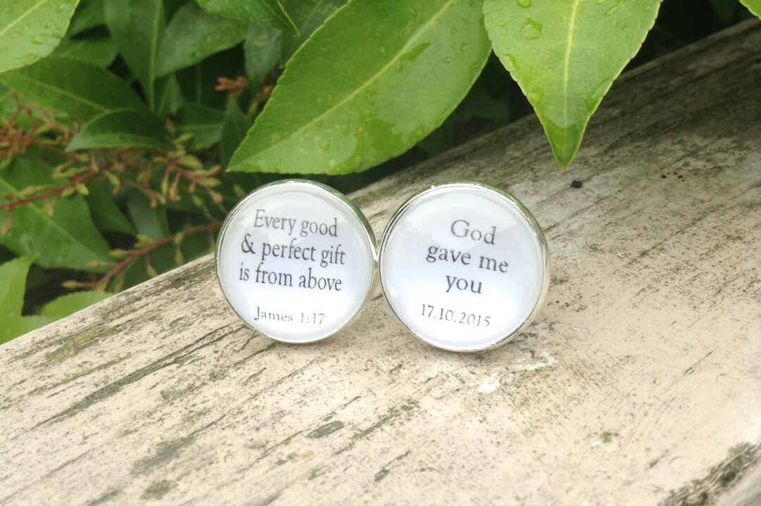 Personalized Wedding Date Cuff Links: God Gave Me You, Groom Gift - Etsy