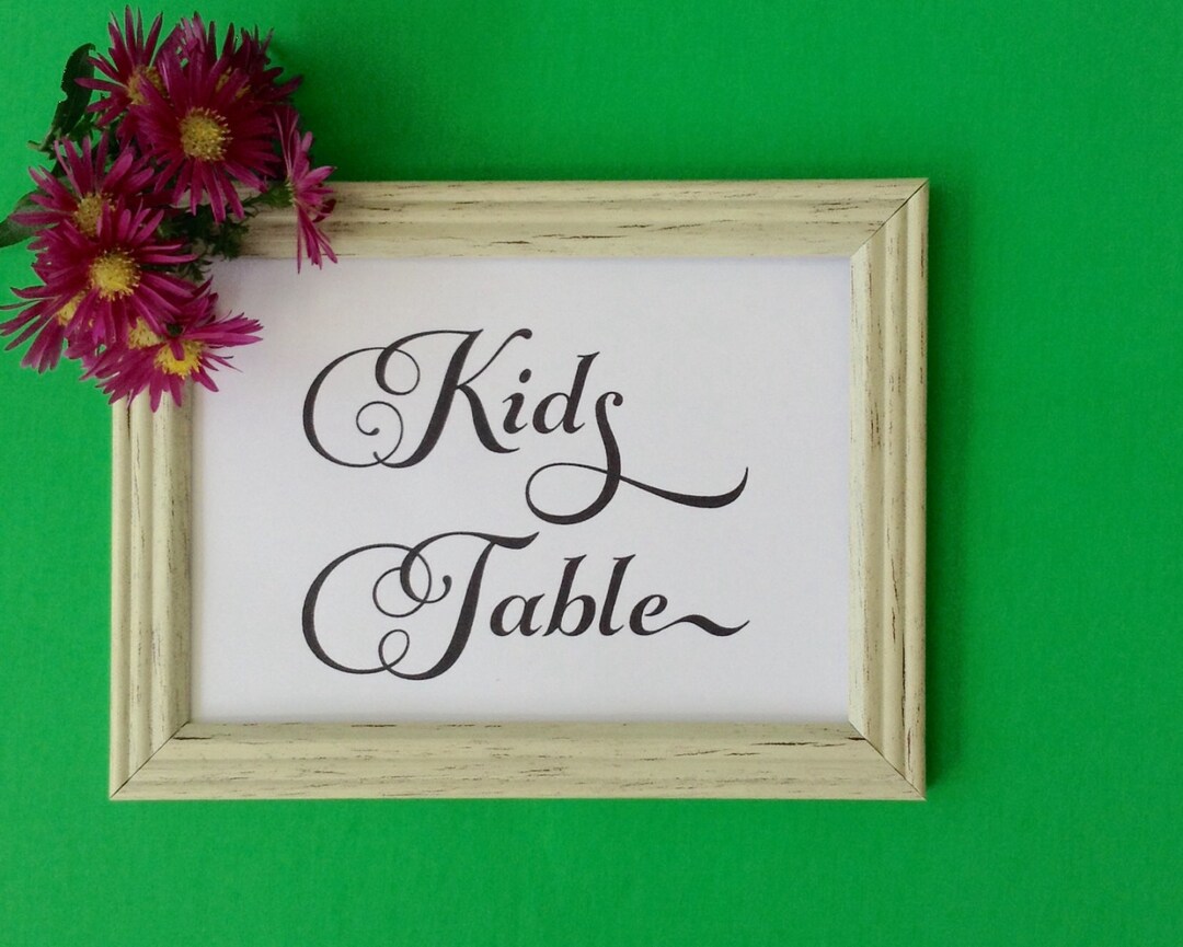 Kids Table Sign, Wedding Sign Printable - Etsy