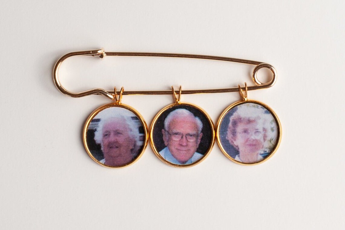 Gold Wedding Boutonniere Pin Custom Photo Lapel Pin | Etsy