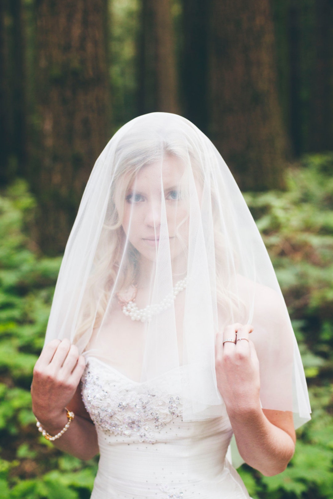 Soft English Net Wedding Veil: Circle Drop Bridal Veil - Etsy