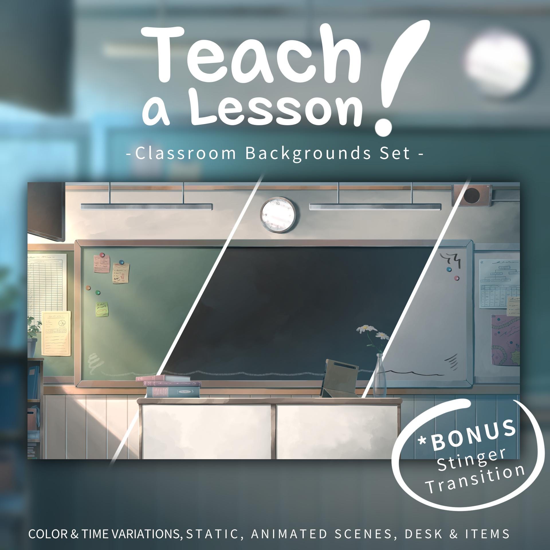 Teach a Lesson! - Classroom Vtuber Background Anime Stream Background ...