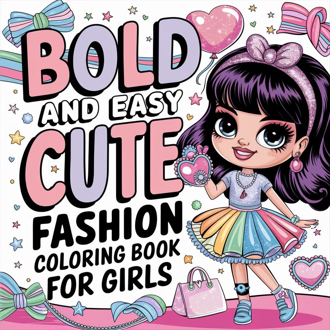 Cute Fashion Coloring Book for Girls (digital Download) - Etsy