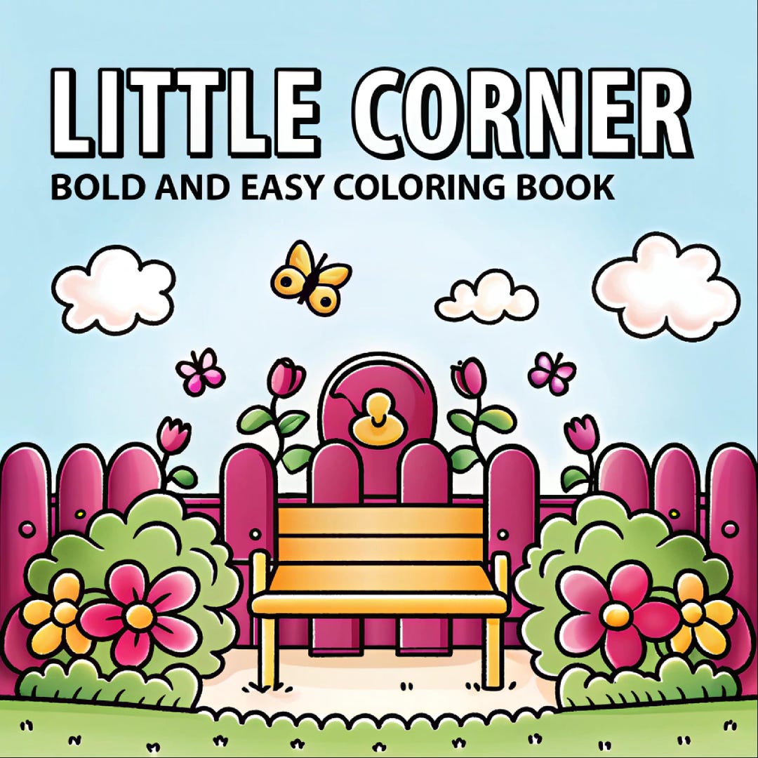 Little Corner: Cute and Comfy Coloring Book for Adults – 72 Printable ...