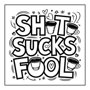 Bold & Easy Swear Word Coloring Pages | Funny Adult Coloring Book PDF ...
