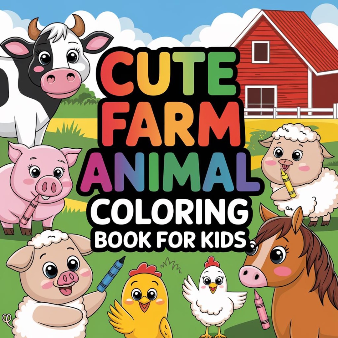 Farm Animals Coloring Book for Kids – 110 Fun Pages (PDF Download) - Etsy