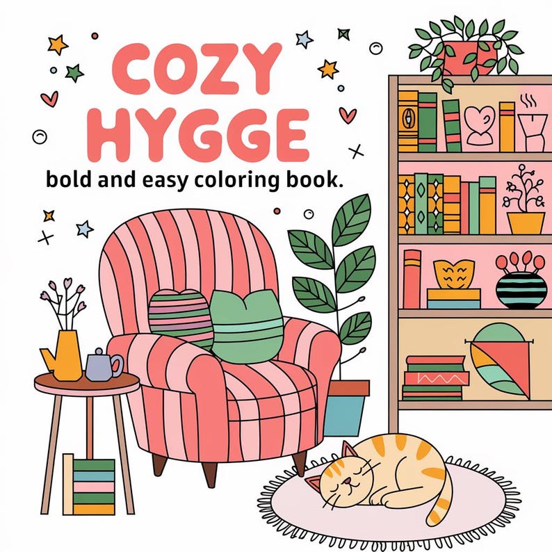 Cozy Hygge Coloring Book: Relaxing Illustrations (digital Download) - Etsy