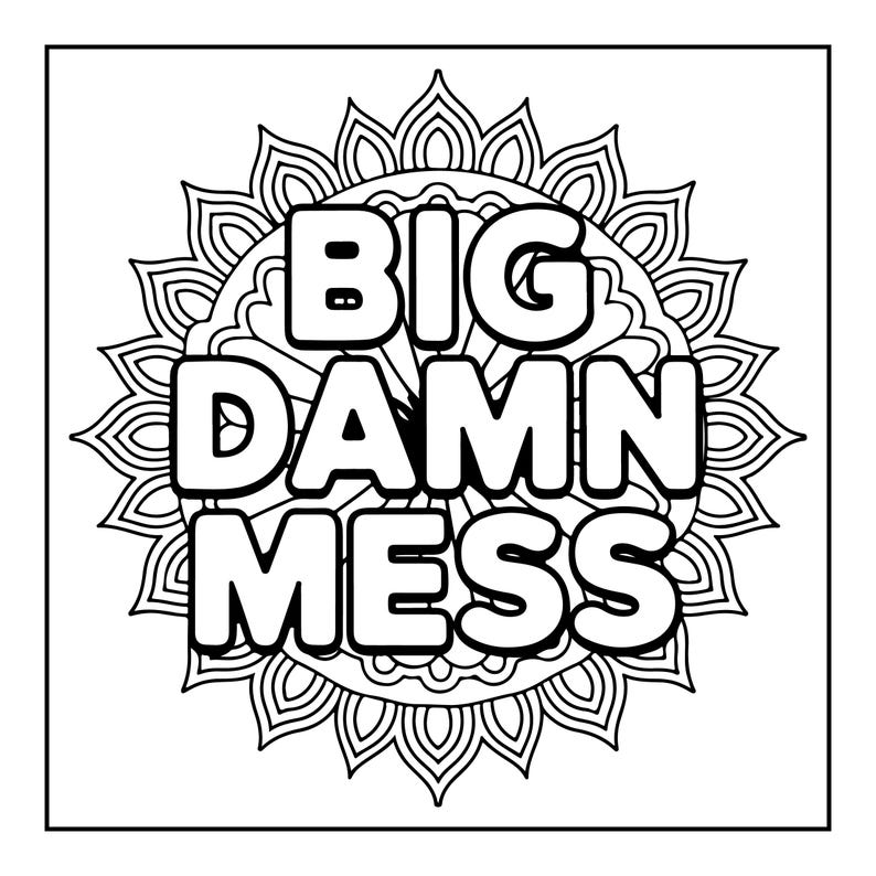 Swear Word Coloring Book: Bold Designs for Adult Stress Relief (PDF) - Etsy