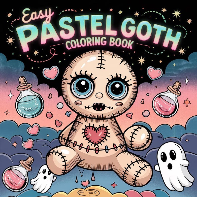75 Easy Pastel Goth Coloring Pages – Digital & Printable - Etsy