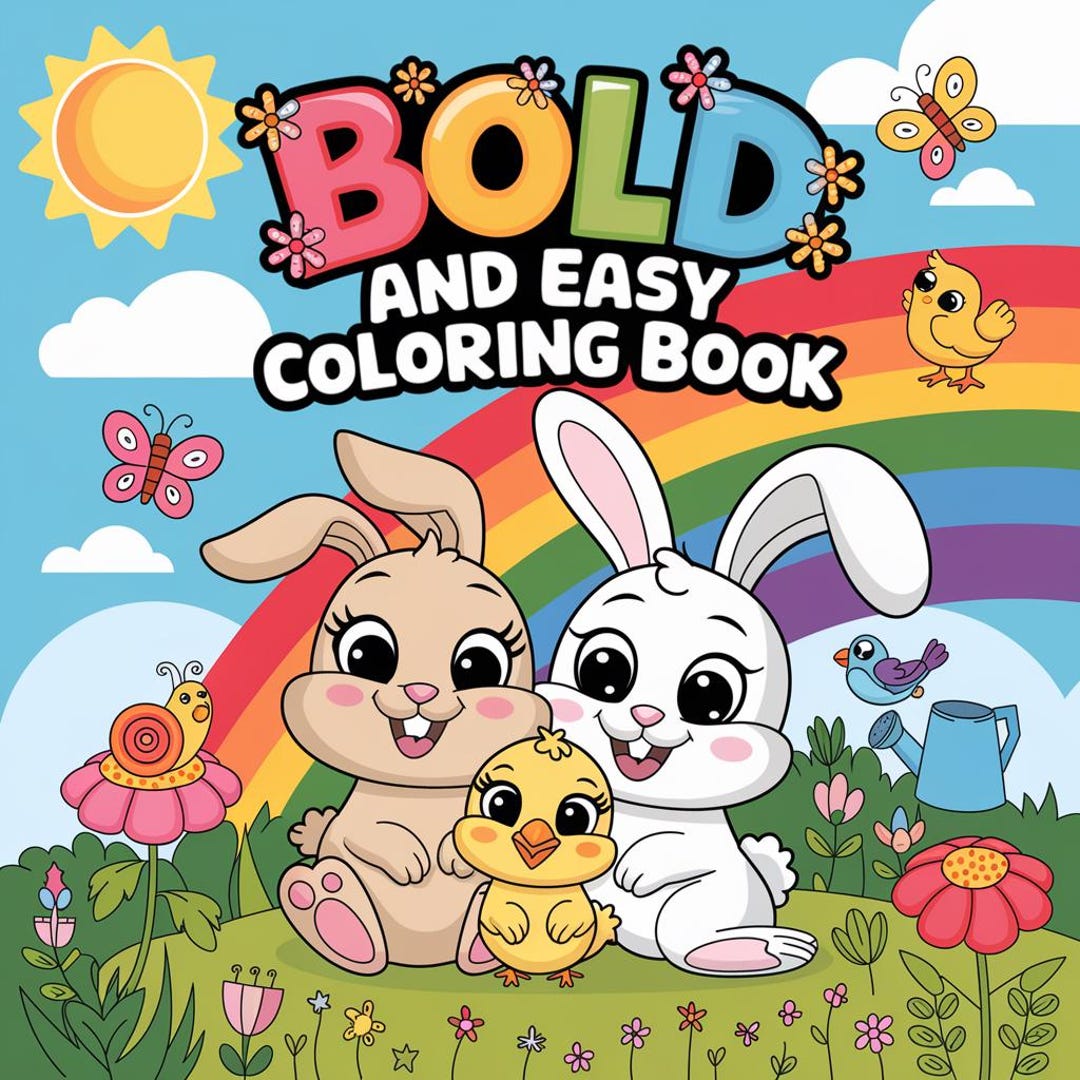 Bold and Easy Spring Coloring Book for Kids - Etsy