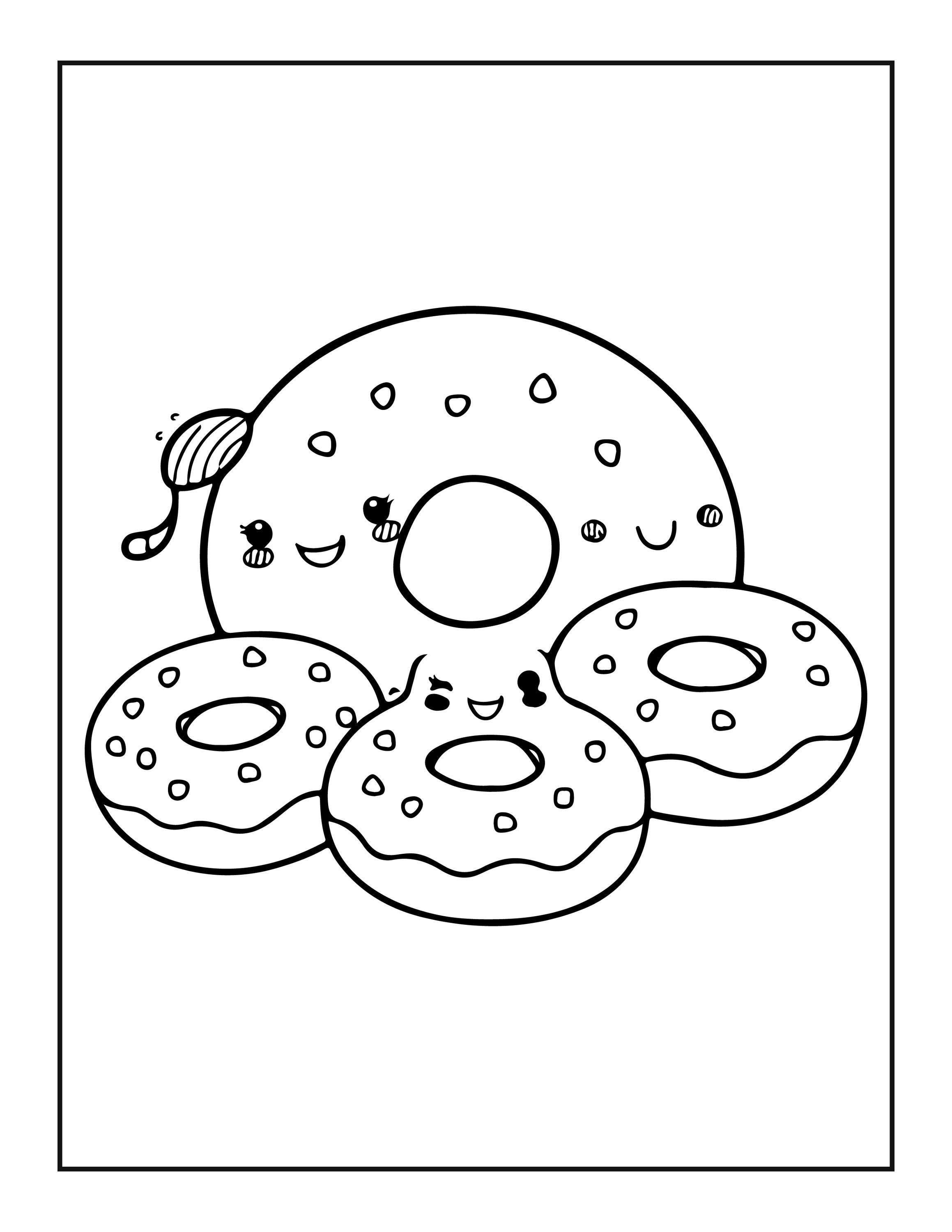 Cute Kawaii Coloring Book: Fun & Adorable Pages for Kids, Teens and ...