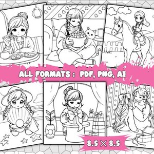 GIRL MOMENTS COZY Coloring Pages - Etsy