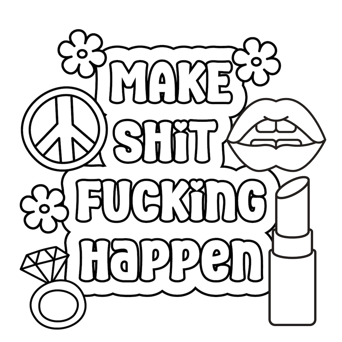 ADULTS Bold and Easy Swear Word Coloring Book - Etsy