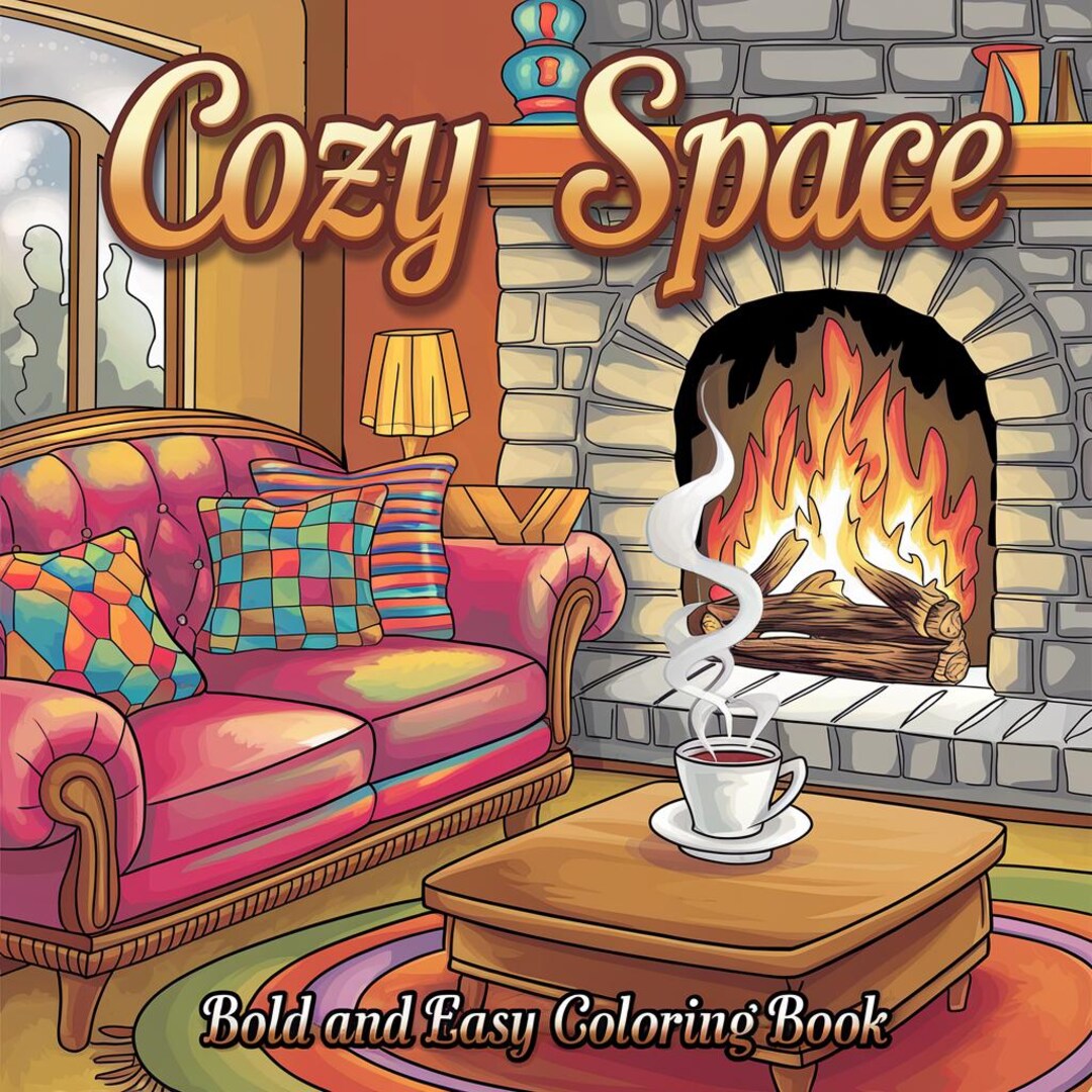 Cozy Space: 125 Bold and Easy Coloring Pages - Etsy