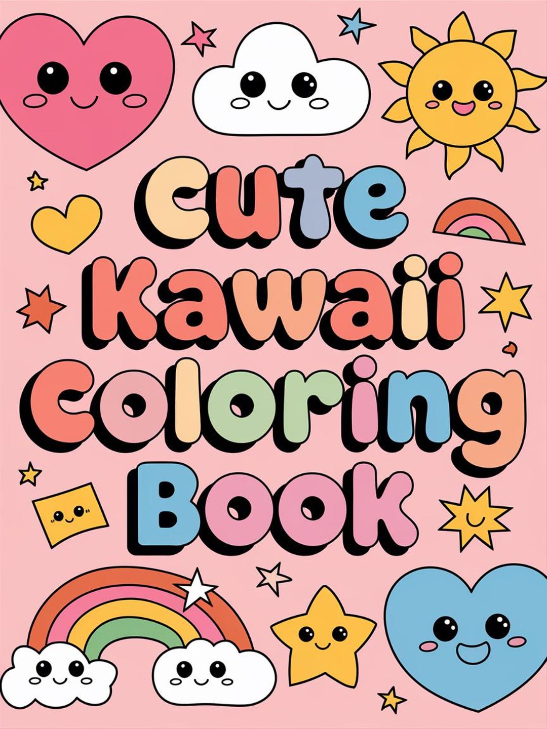Cute Kawaii Coloring Book: Fun & Adorable Pages for Kids, Teens and ...