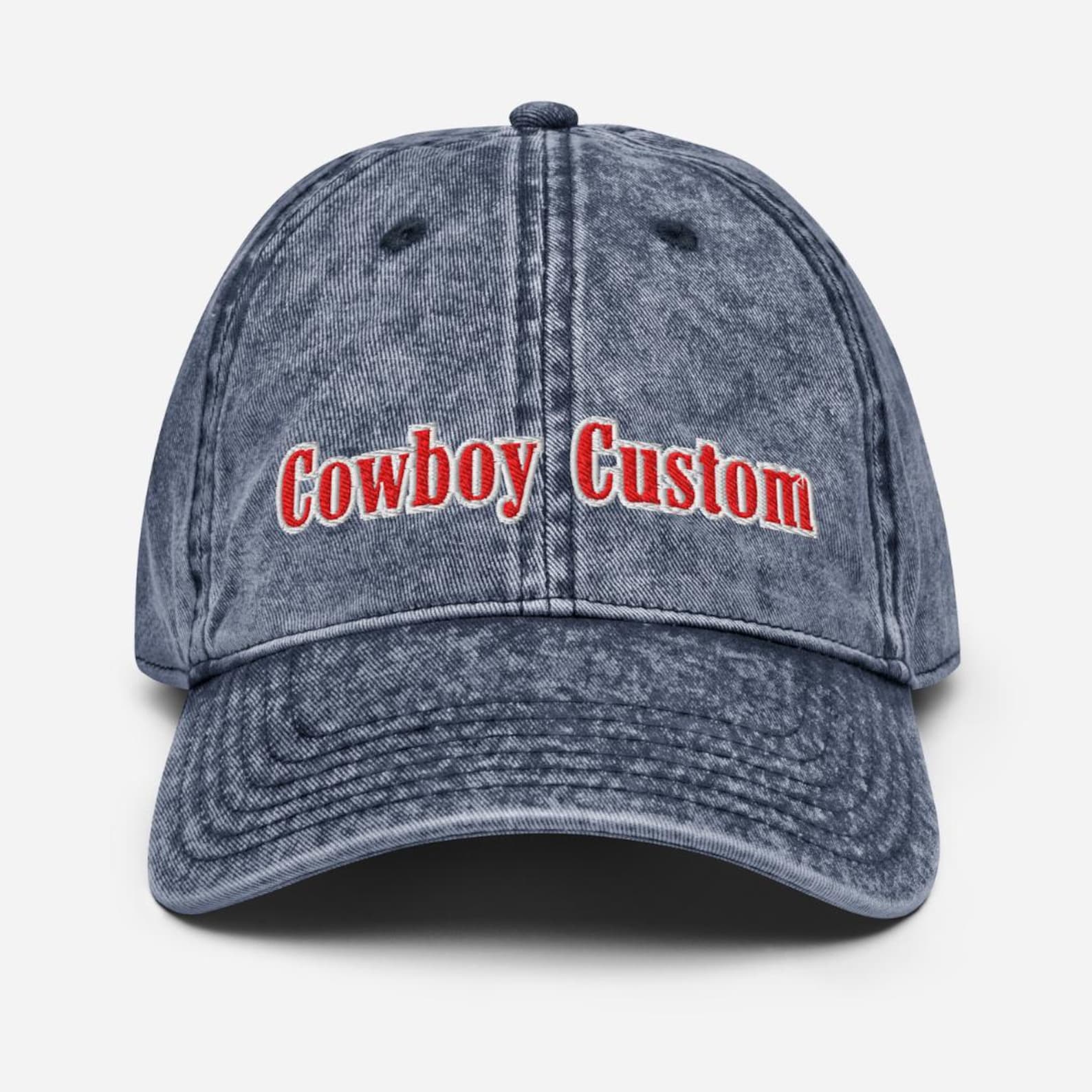 Custom Vintage Denim Cowboy Carter-inspired Dad Hat Personalized ...