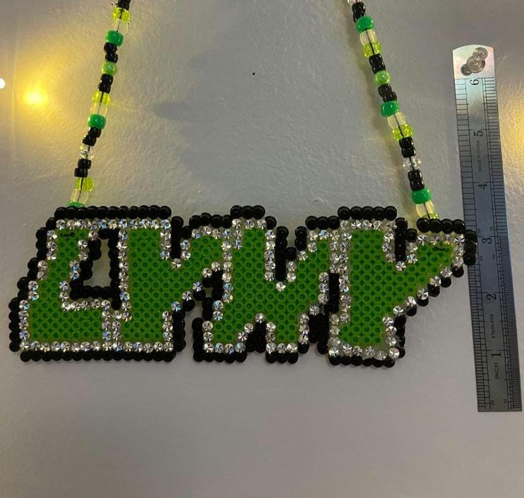 DJ Logo- Perler Necklace- Lyny - Etsy