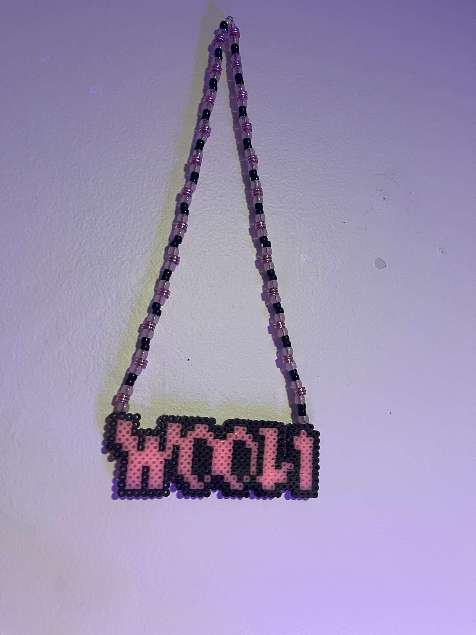 DJ Logo- Perler Necklace "wooli" - Etsy