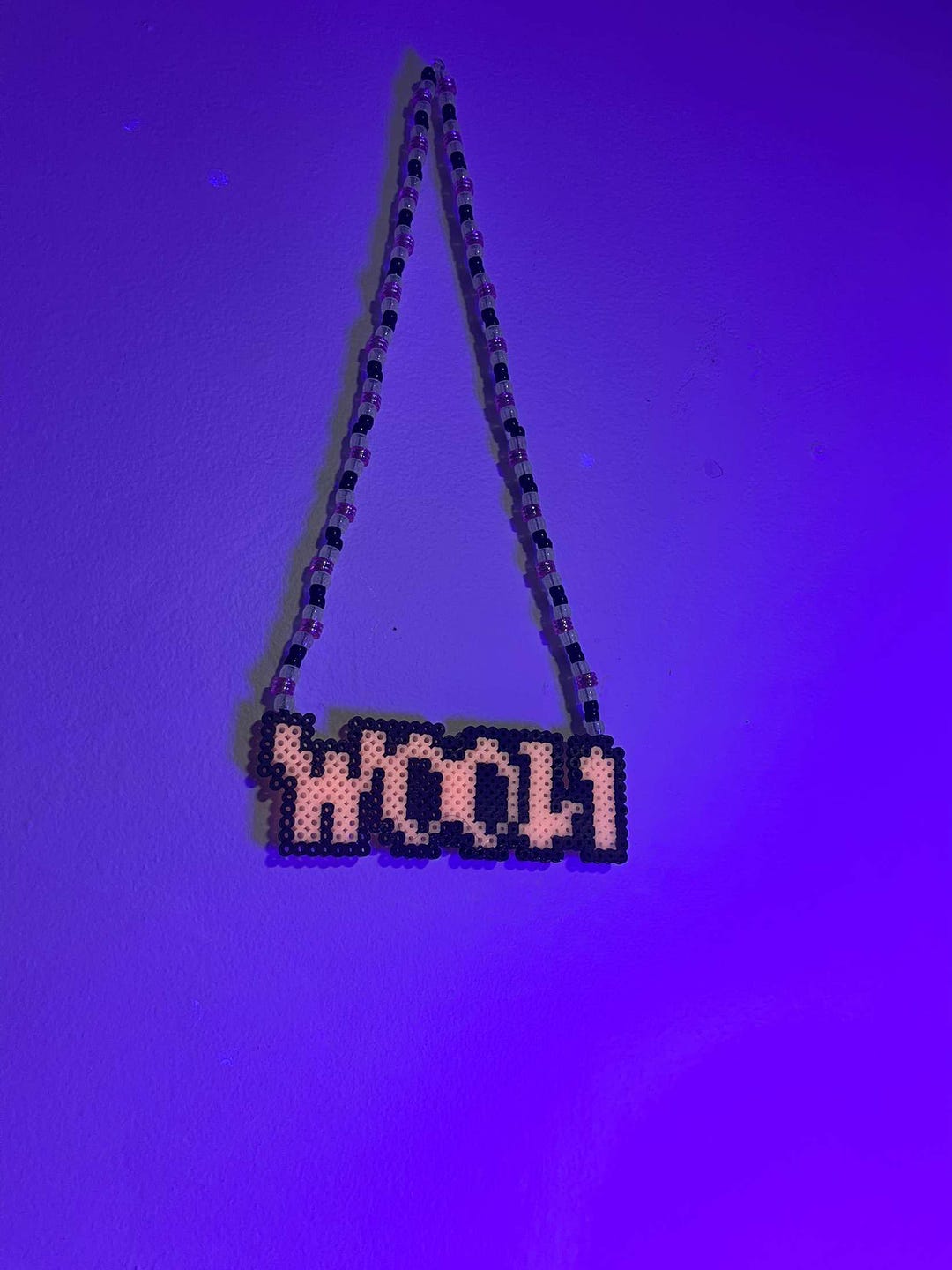 DJ Logo- Perler Necklace "wooli" - Etsy