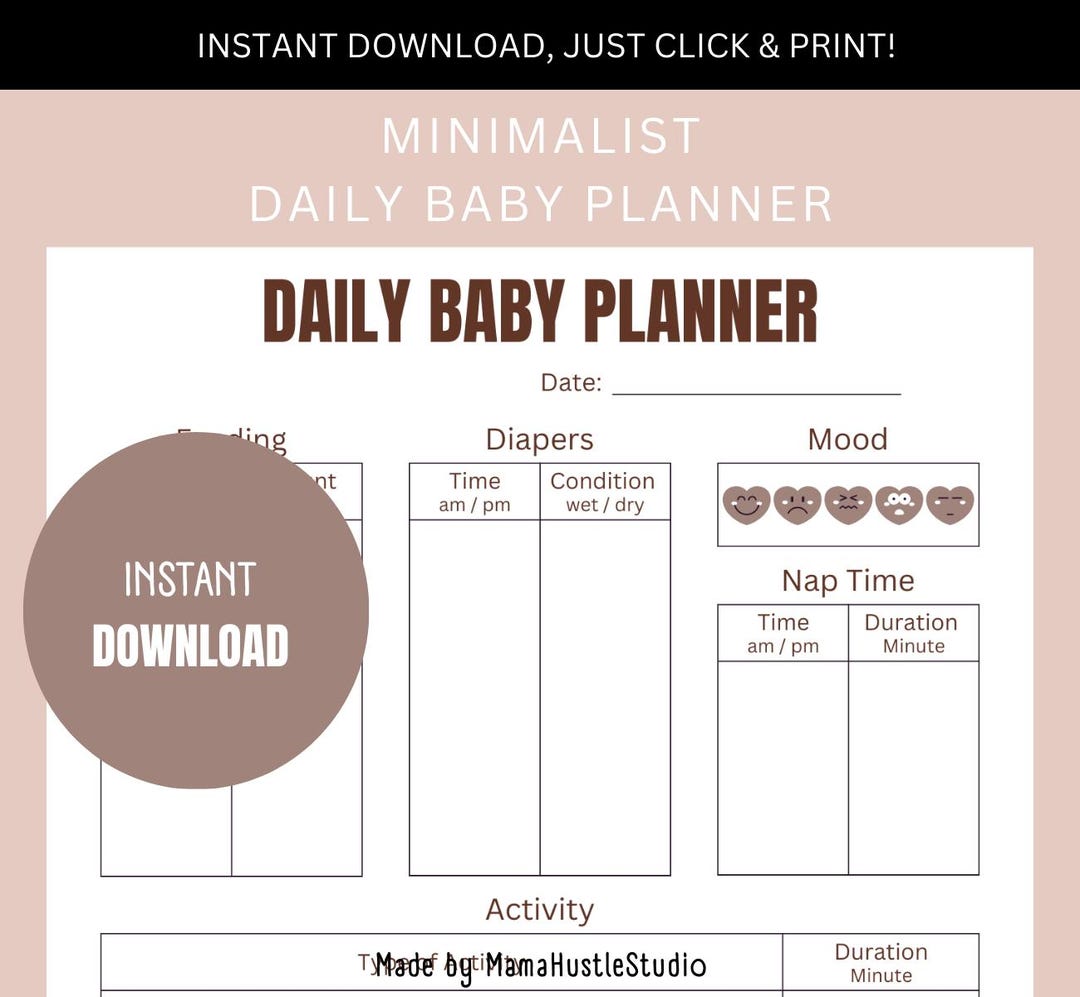 Minimalist Daily Baby Planner Editable/printable Expecting Parents ...