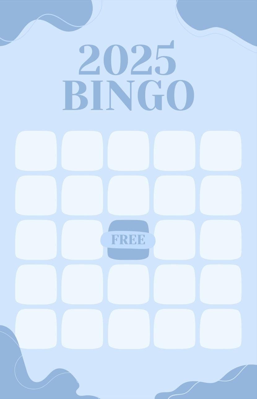 2025 Bingo Card blue - Etsy